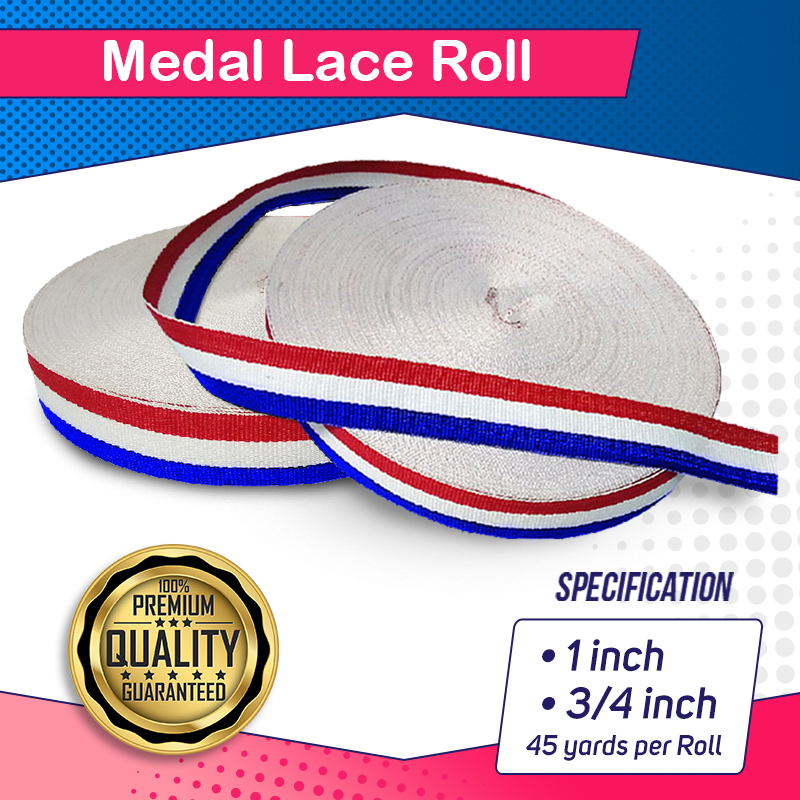 Woven Medal Lace Red-White-Blue (45yards) | Shopee Philippines