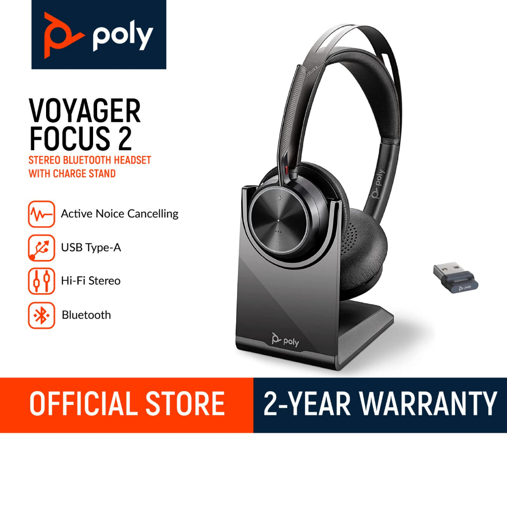 Poly Voyager Focus 2 USB-A with Charge Stand Headset | Shopee Philippines