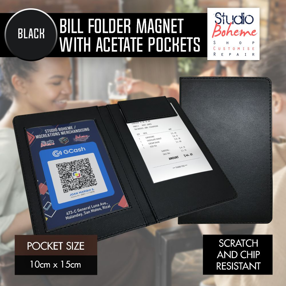 Bill Holder bill presenter bill folder for restaurants with Gcash qr ...