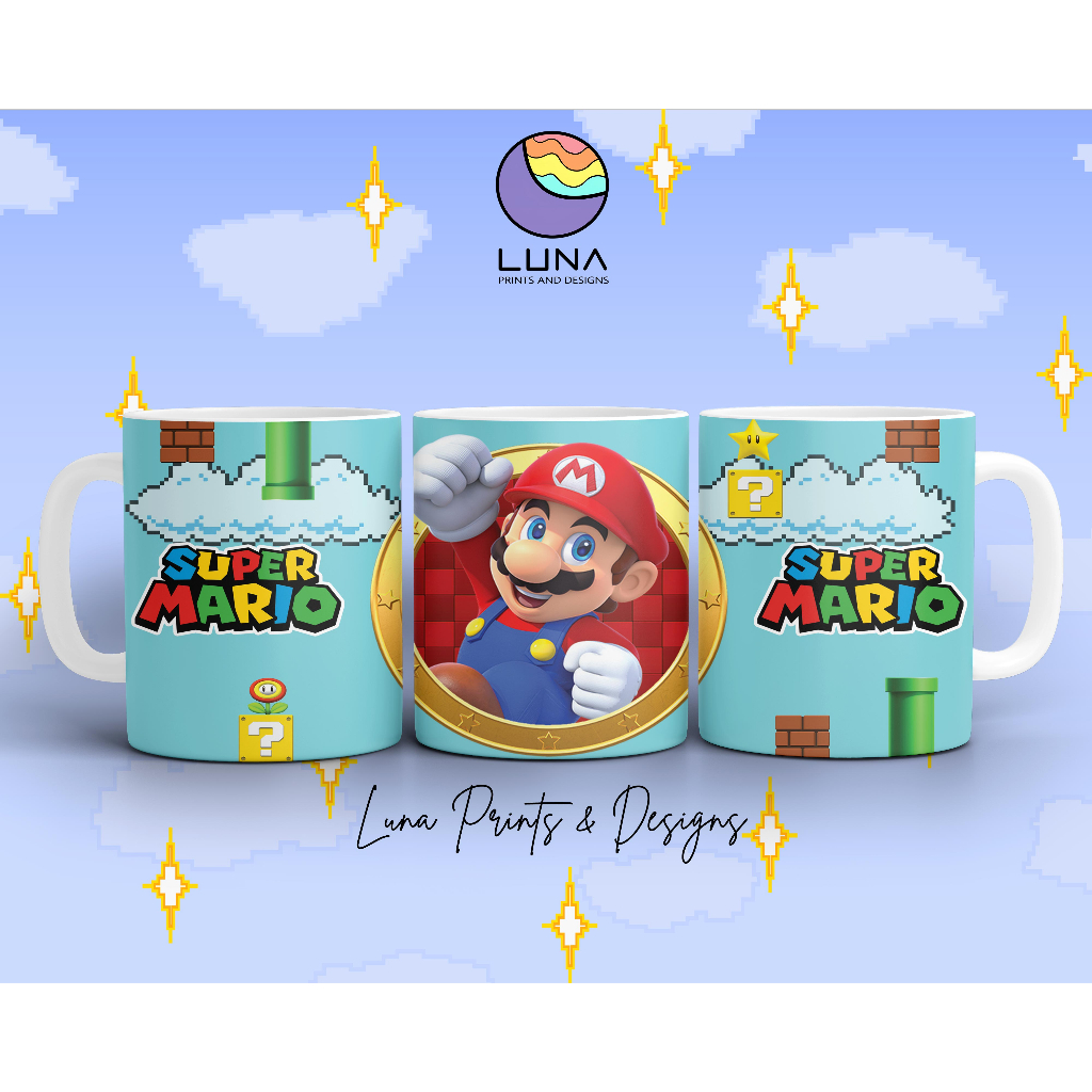 Super Mario Coffee Mug Collection V2 ( Princess Peach, Luigi, Yoshi ...