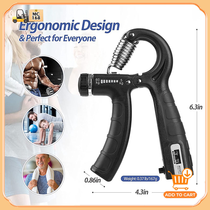Gripper R-Shape Adjustable Countable hand Grip Strength Exercise ...