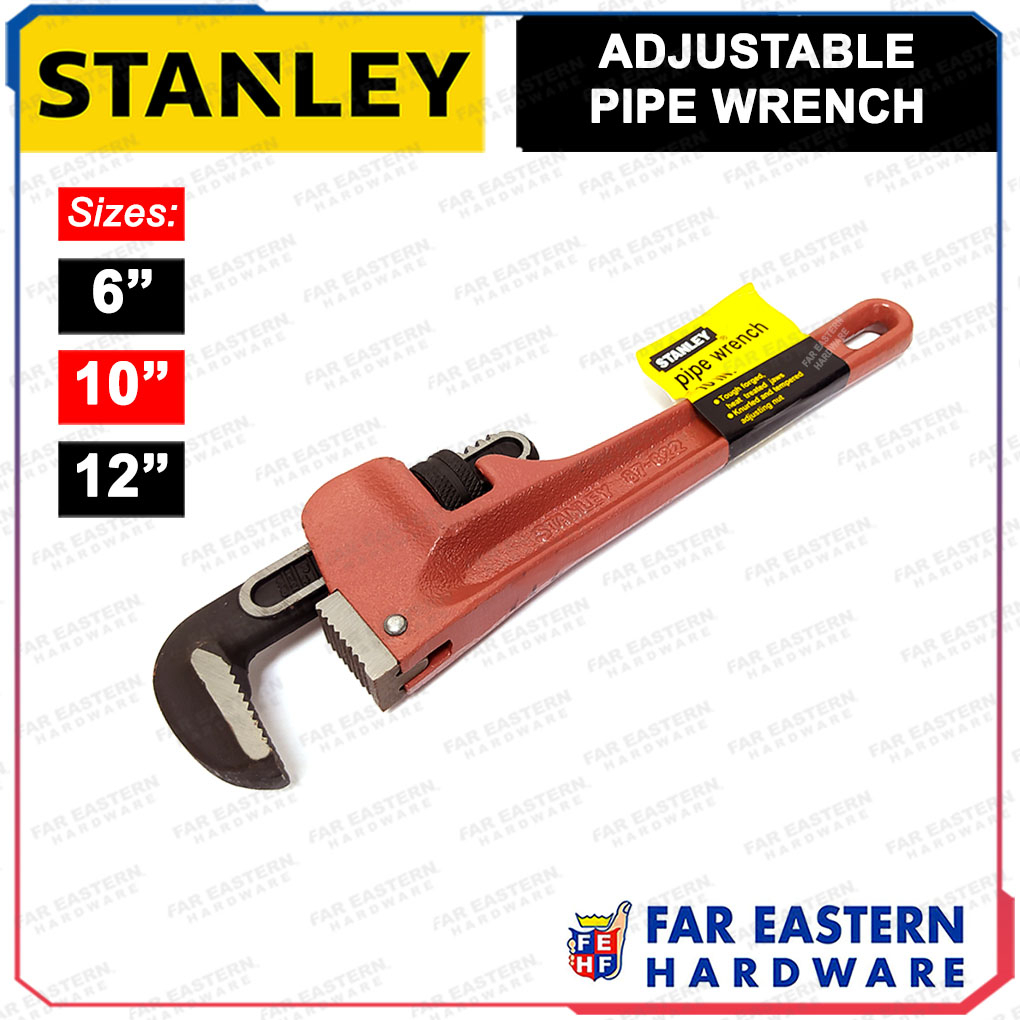 STANLEY Adjustable Pipe Wrench Cast Iron | Aluminum 6" | 10" | 12" STHT ...