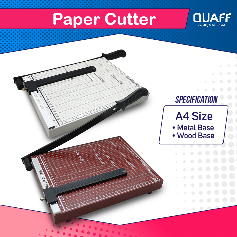A4 Size QUAFF Paper Cutter Wood Base or Metal Base with Paper Adjuster ...