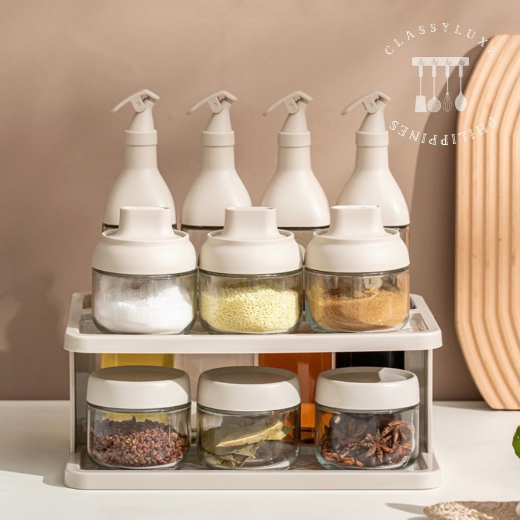 KITkitchen Luxury Seasoning Set Kitchen Salt Seasoning Jar Storage Box ...