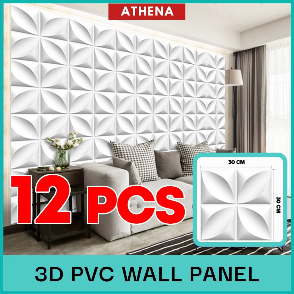 12PCS Bundle of High Quality Decorative 30x30cm 3D PVC Wall Panel Mural ...