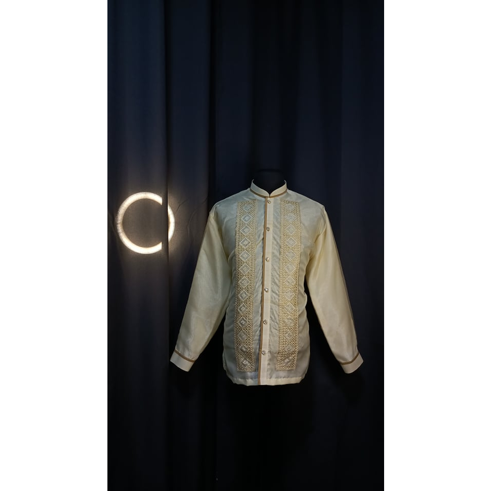 PINA ORGANZA BARONG FOR MEN BANIG FULL OPEN CHINESE COLLAR | Shopee ...