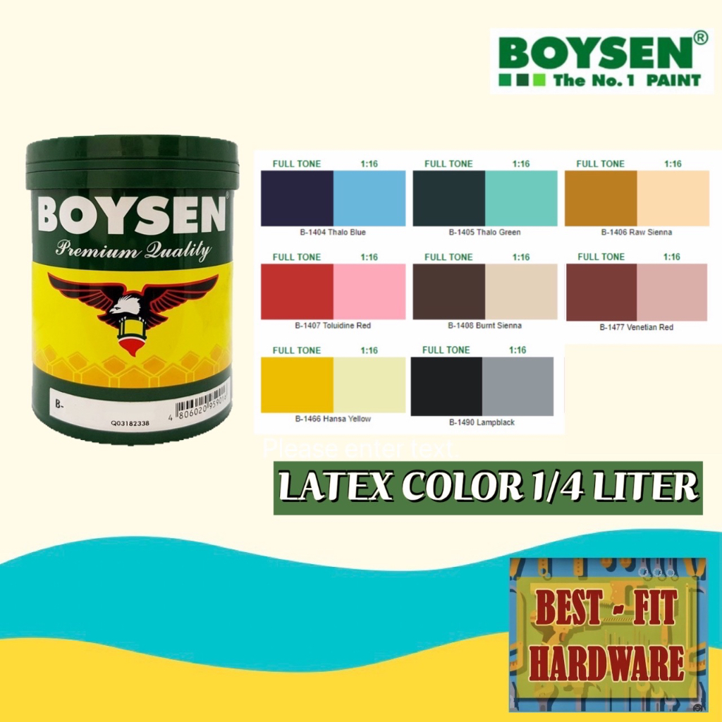 BOYSEN - LATEX ACRYCOLOR / ACRY / ACRICOLOR / ACRI COLOR 1/4 LITER ...