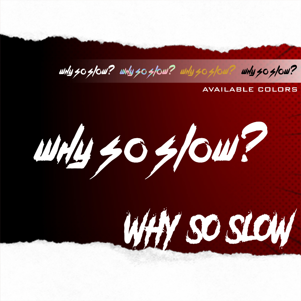 WHY SO SLOW decal cutout sticker for car/motorcycle and helmet | Shopee ...