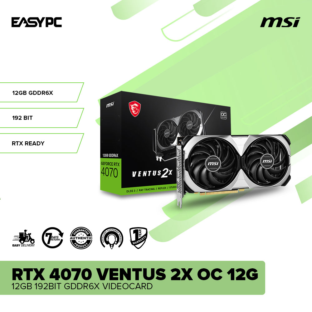 EasyPC| MSI RTX 4070 Ventus 2x OC Gaming Video card| 12G 12gb 192bit ...