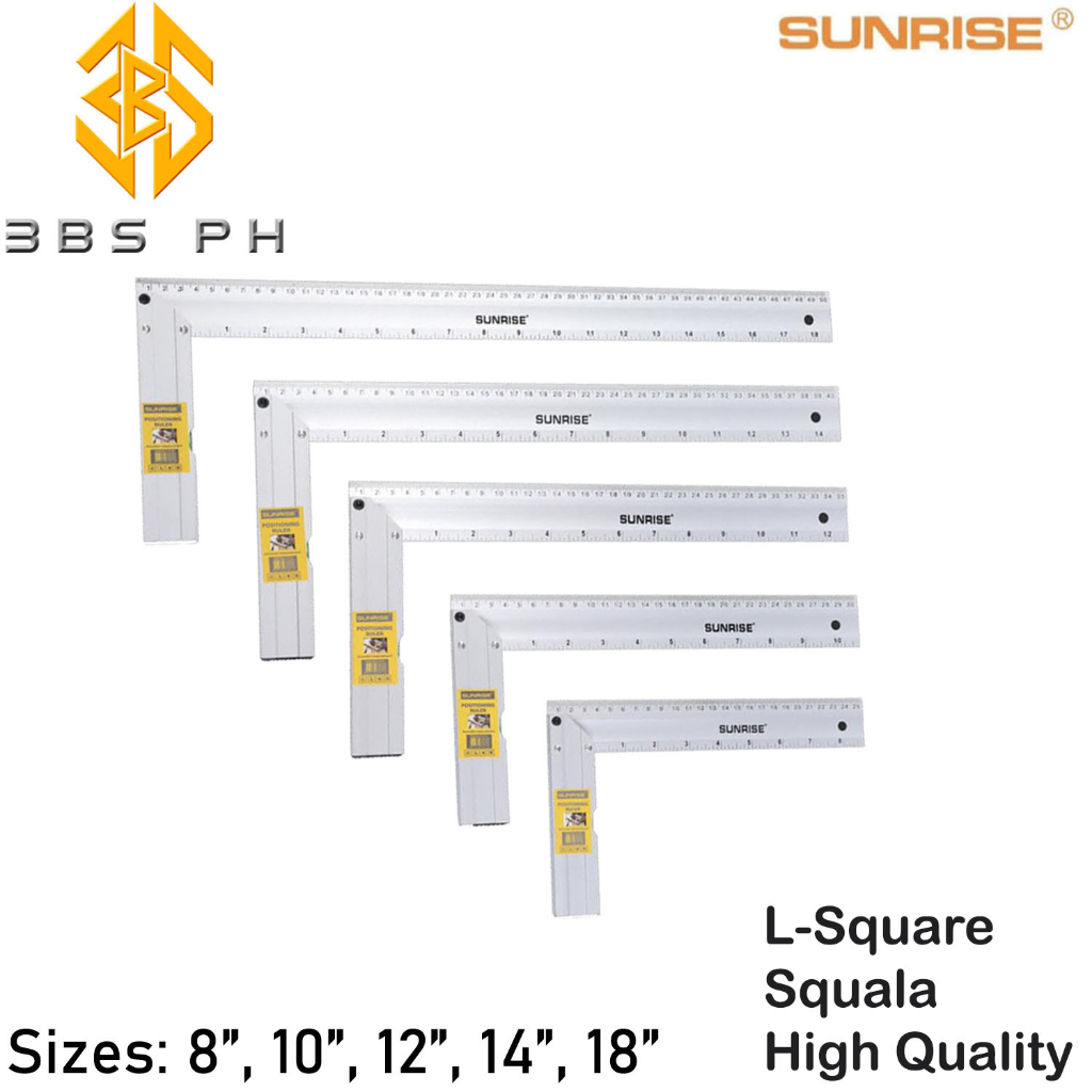 Sunrise L- Square Squala L Ruler High Quality Alimunum I 3BS | Shopee ...