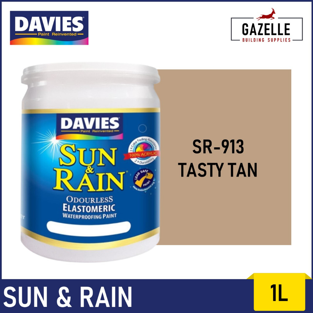 Davies Sun & Rain Acrylic Elastomeric Paint - Browns 1L | Shopee ...