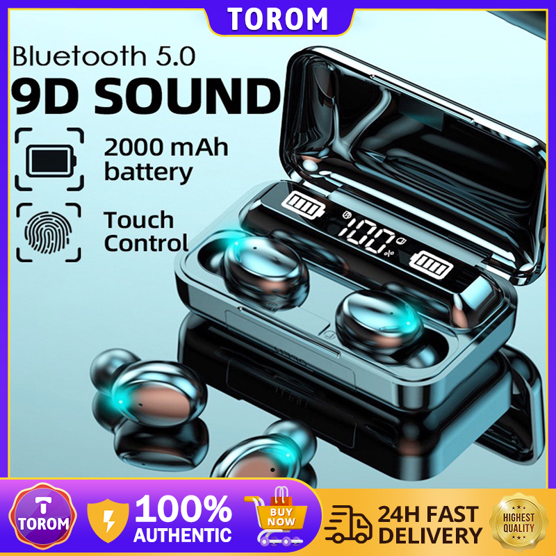 F9 Bluetooth Earphones 9D Sound TWS 5.0 Wireless Earbuds LED Display ...