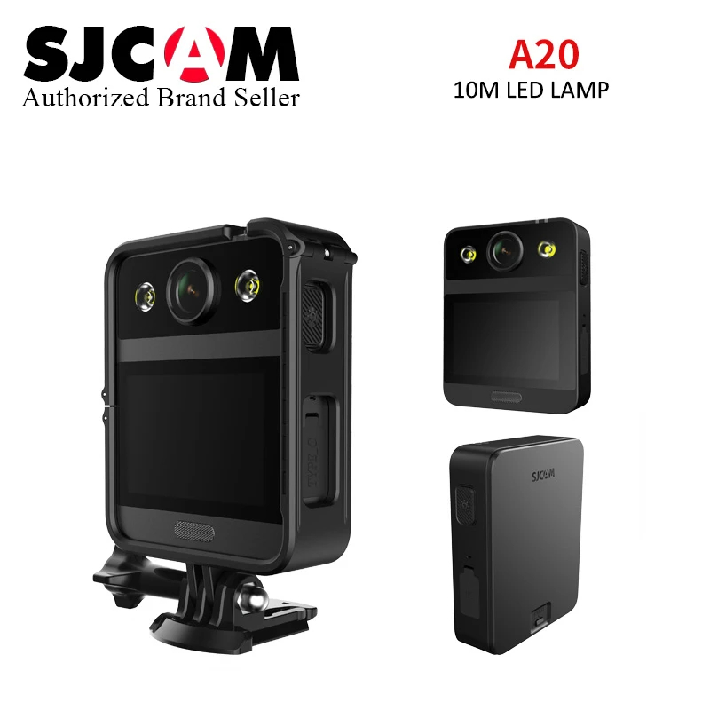 SJCAM A20 Waterproof Portable Wearable Infrared Police Security Body Camera with LED Lamp Motion ...