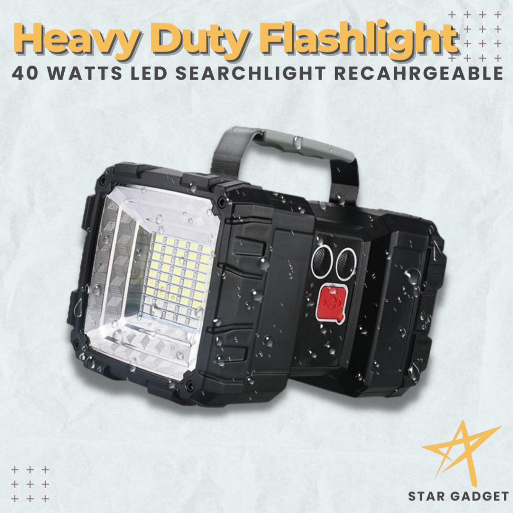 Heavy Duty Flashlight With Police Blinking Function Waterproof 40 Watts ...