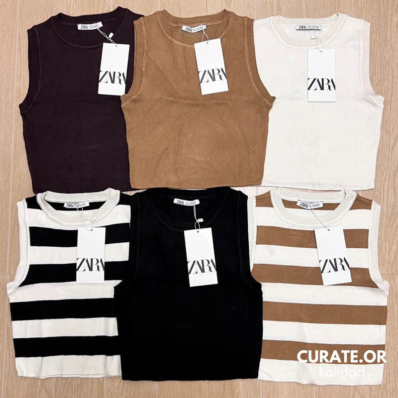 ZARA Knitted Vest Racerback Top | Shopee Philippines
