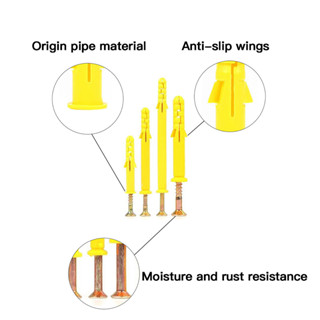 50PCS Tox With Screw Heavy Duty 6mm 8mm 10mm Tox Wall Plug With Stopper ...