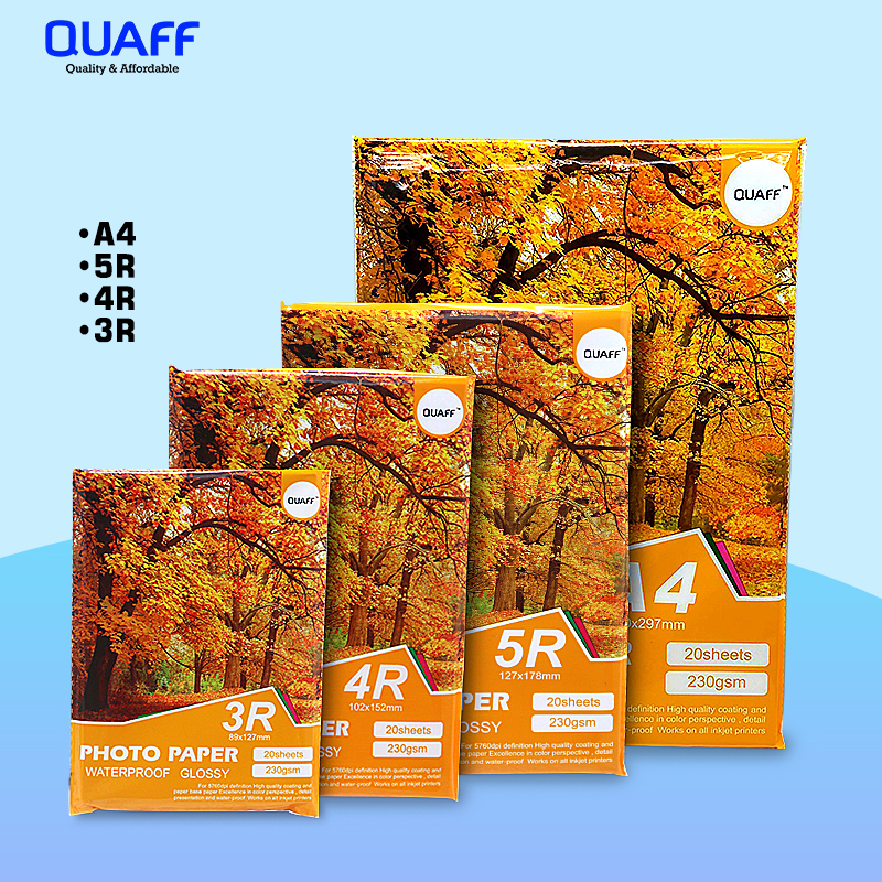 QUAFF Tree Type Glossy Photo Paper 3R 4R 5R A4 Inkjet Photo Paper ...