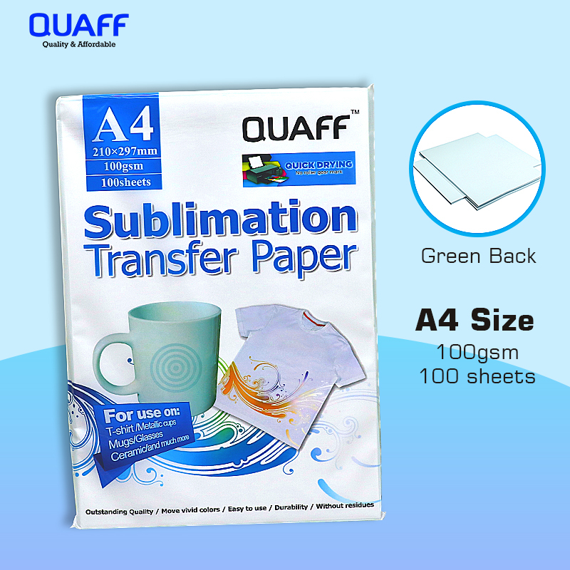 Quaff A4 Size Sublimation Paper 100gsm - Quick Dry 100 Sheets Pack | Shopee Philippines