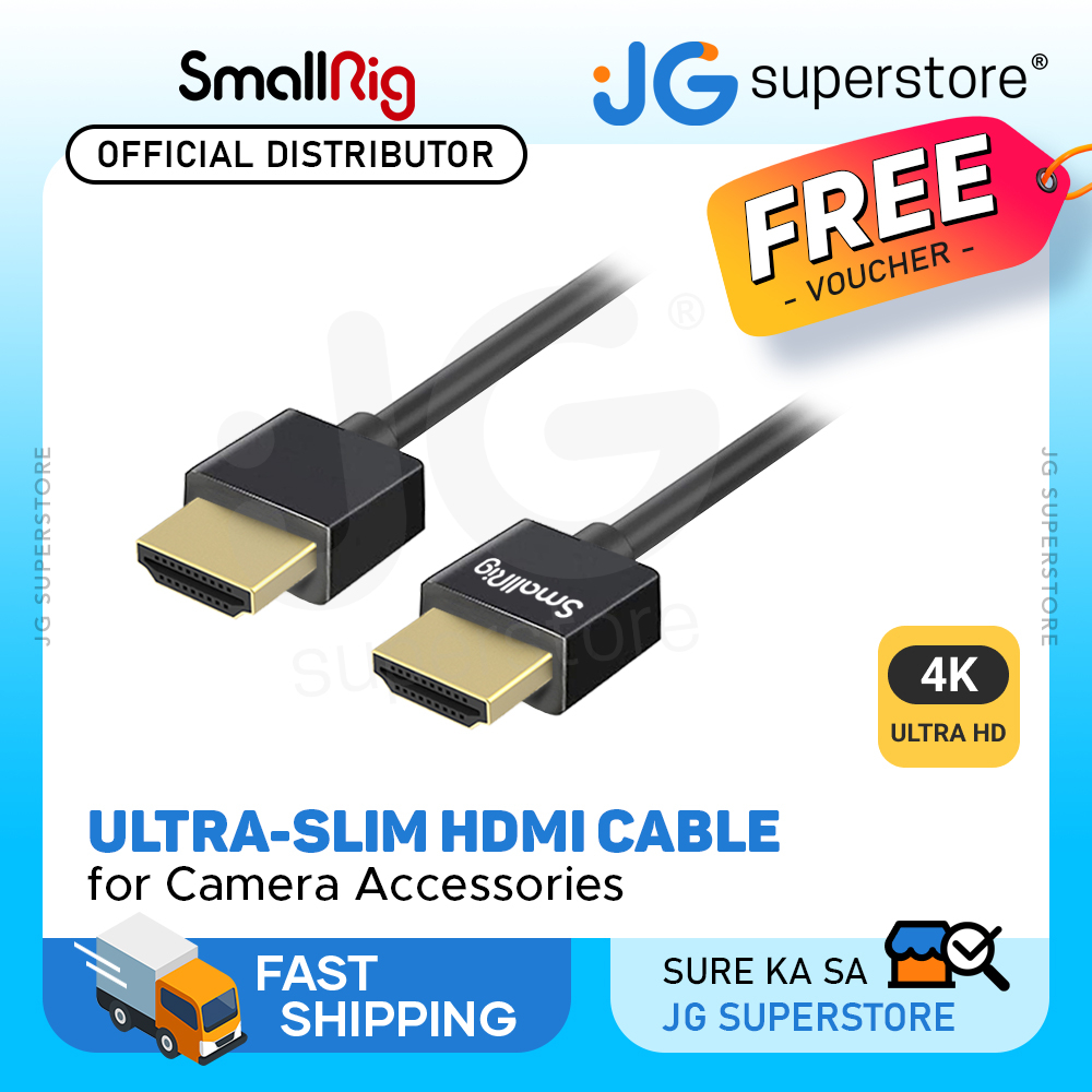SmallRig 35cm 55cm Ultra-Slim Gold Plated HDMI Cable Male to Male w/ 4K ...