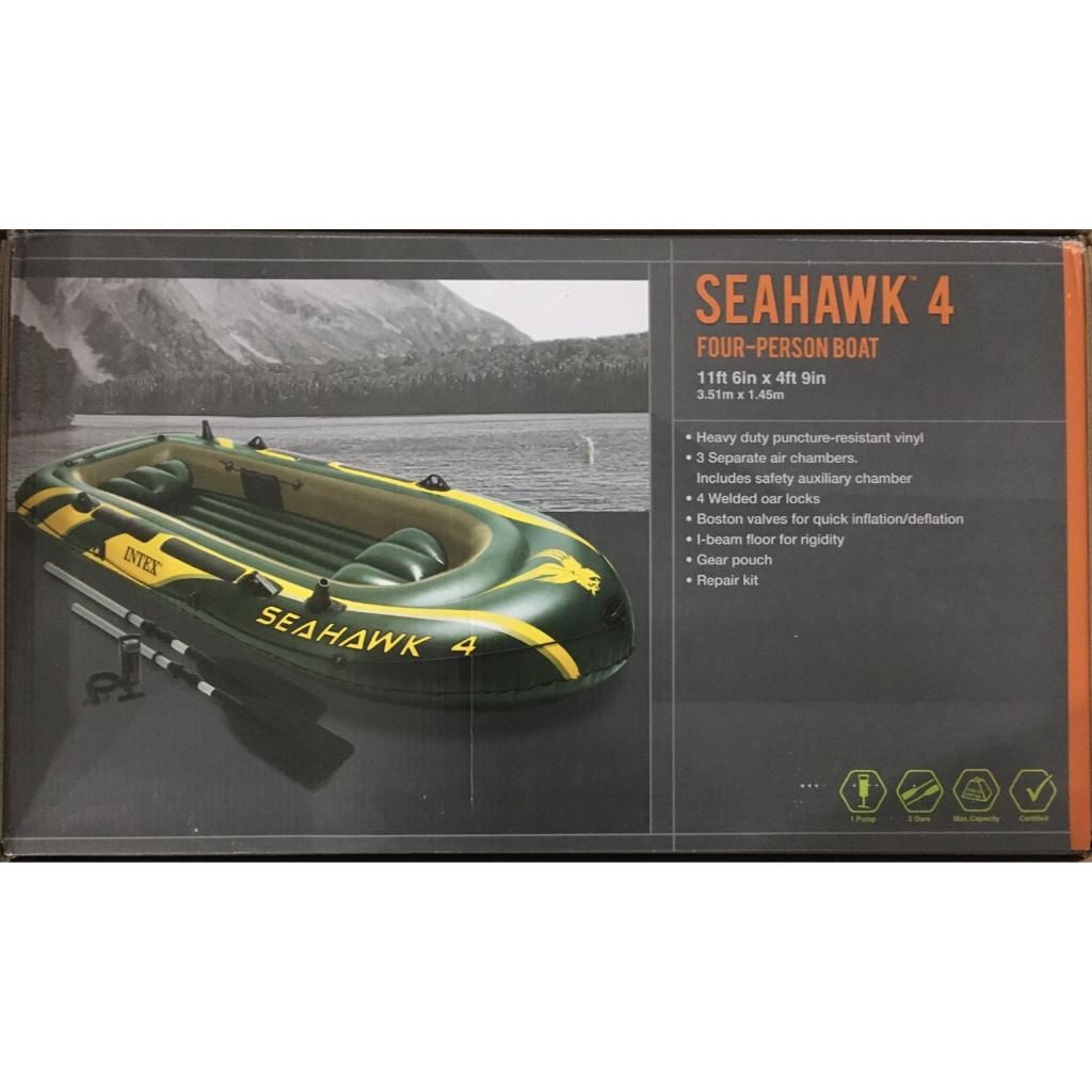 Intex Seahawk Inflatable Boat (4) Four Person | Shopee Philippines