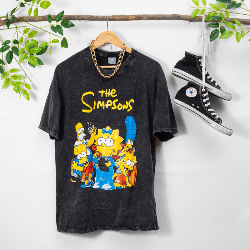 THE SIMPSONS Acid Wash Bangkok Oversized Shirt Unisex | Shopee Philippines