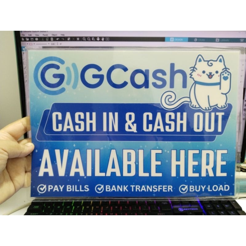 Gcash Cash In Cash out Laminated Signage 250 micron Makapal by tita ...