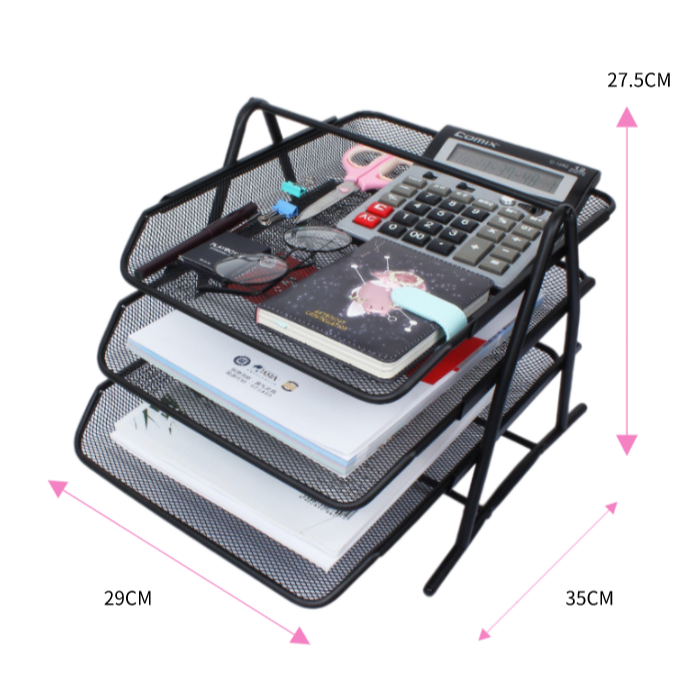 Metal Mesh Paper Document Tray Organizer Sliding File Storage Iron Rack ...