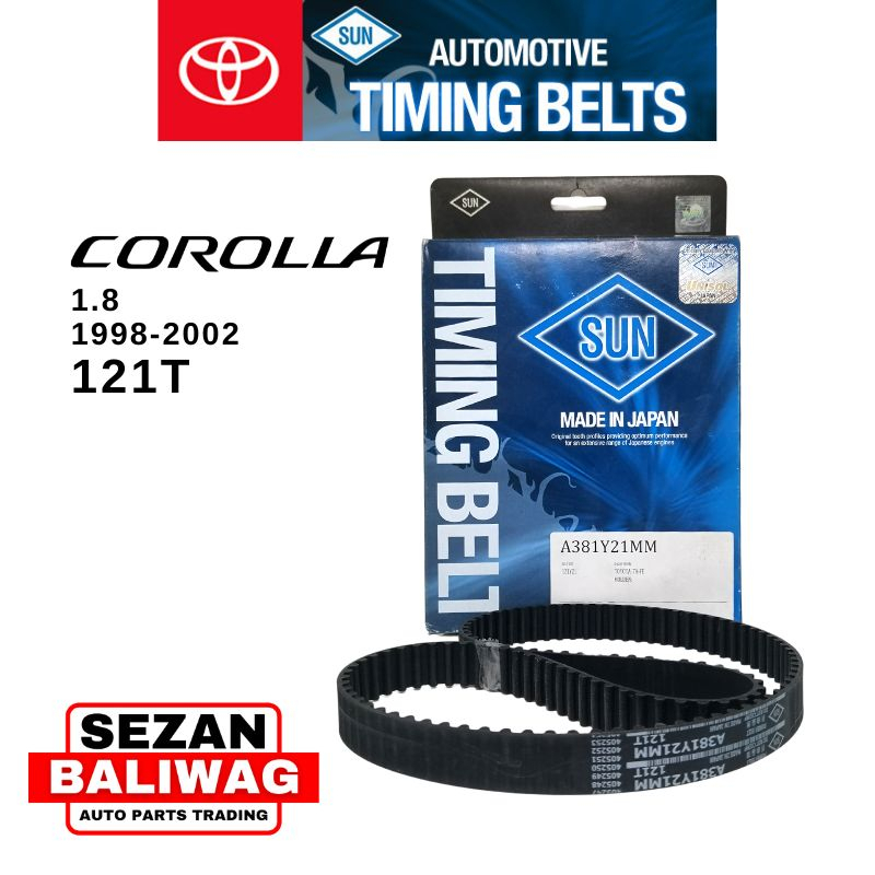 SUN TIMING BELT COROLLA 1.8 1998-2002 121 TEETH A381Y21MM | Shopee ...