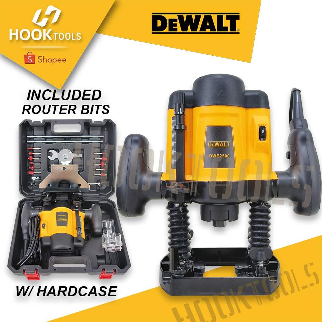 HOOK DeWALT 1200W 8/6mm Electric Palm wood Router with 12pcs/set Bits ...