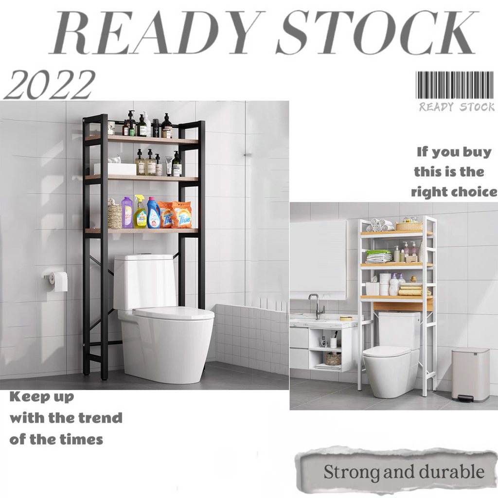 COD 3 Tiers Bathroom Shelves Rack Toilet Cabinet Shelf Balcony Washing ...