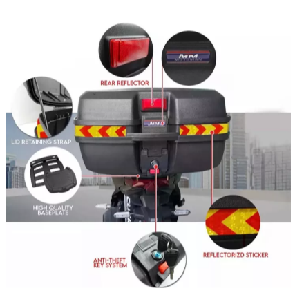 Mtm motoman Motorcycle Top Box or Box Compartment with base plate and ...