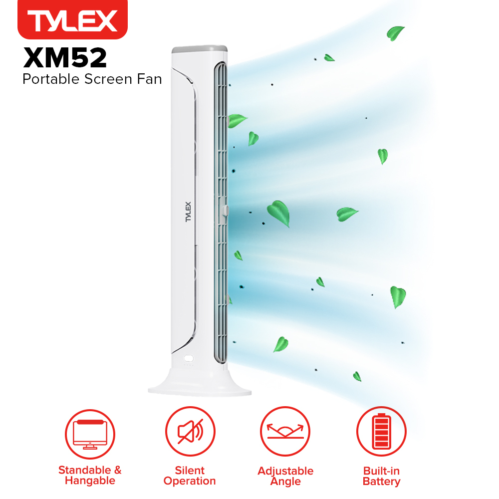 TYLEX XM52 Portable Screen Fan with Standable and Hangable Silent ...