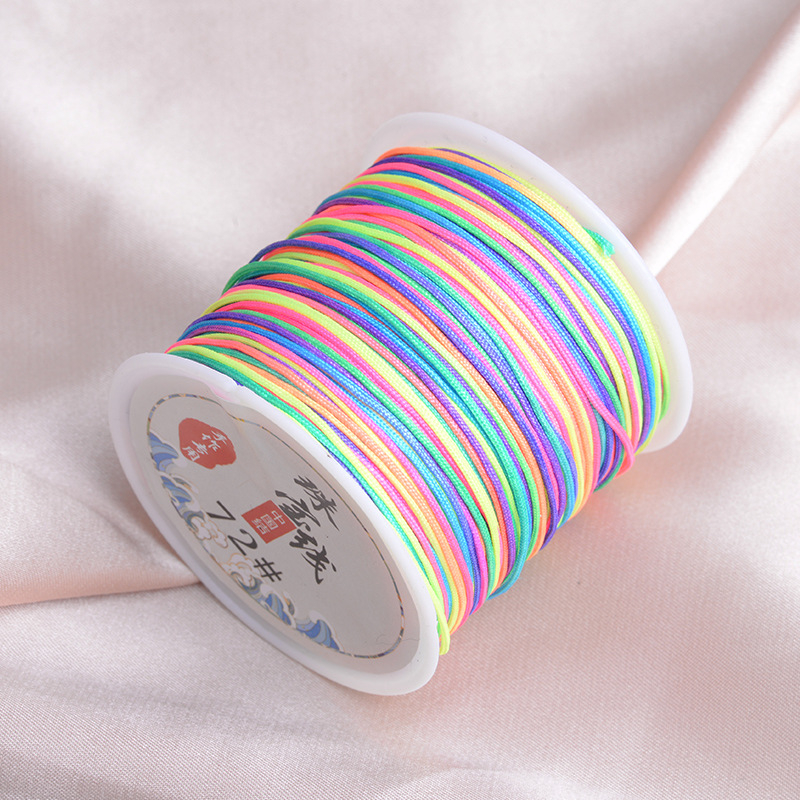 50m 0.8mm Wax line beaded rope nylon rope cotton thread DIY braided ...