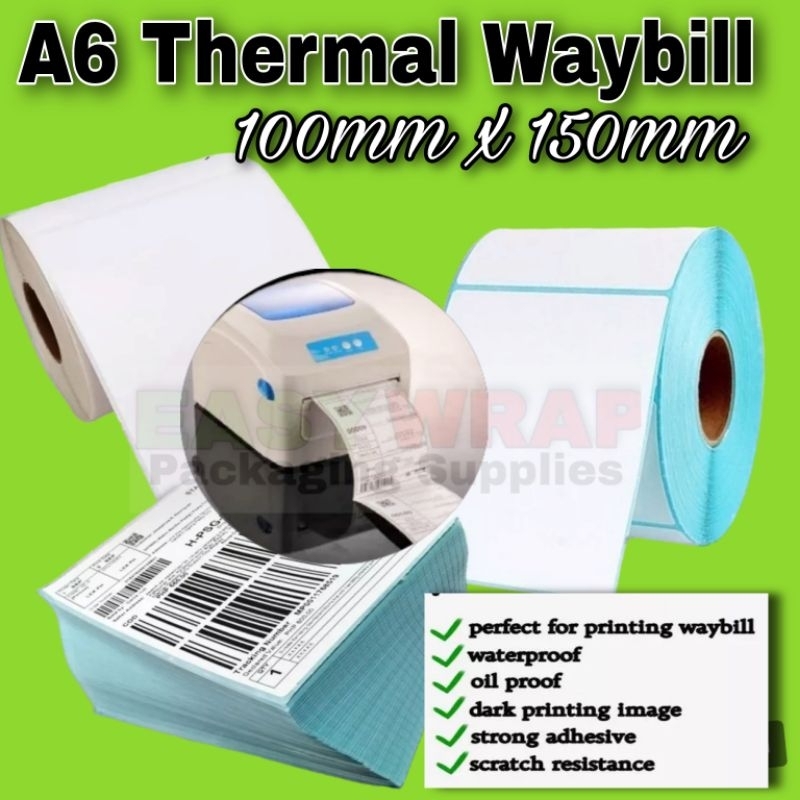 Waybill Sticker 100mm x150mm (500 pcs /roll) pad and roll | Shopee ...