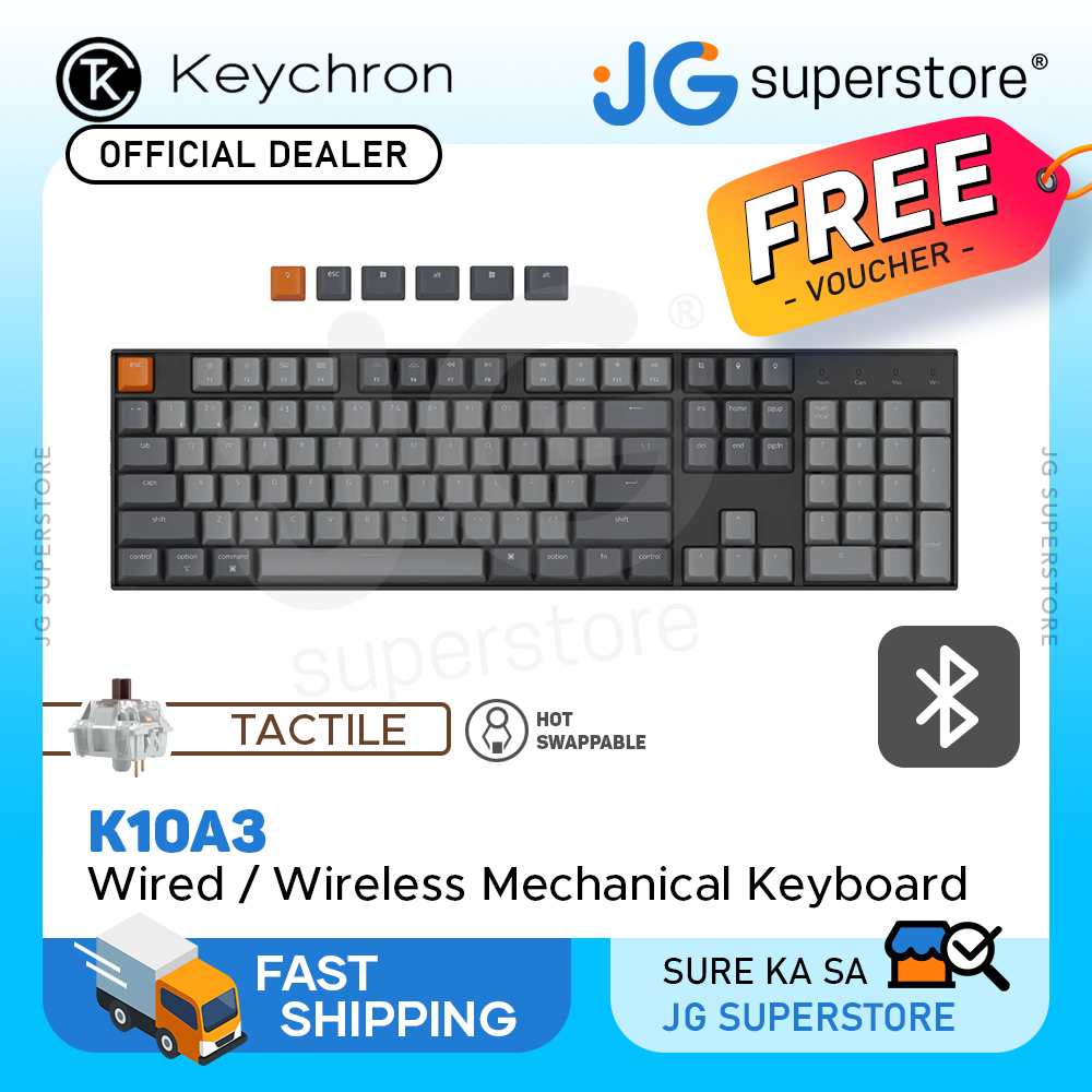 Keychron K10 104 Keys BT Wireless/Wired Full Size Mechanical Keyboard ...