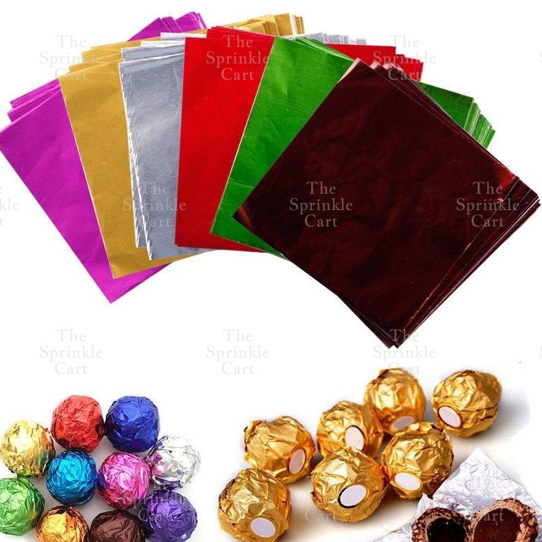 100pcs Chocolate Wrapper Multi-Color Aluminum Foil Candy Sweets Square ...