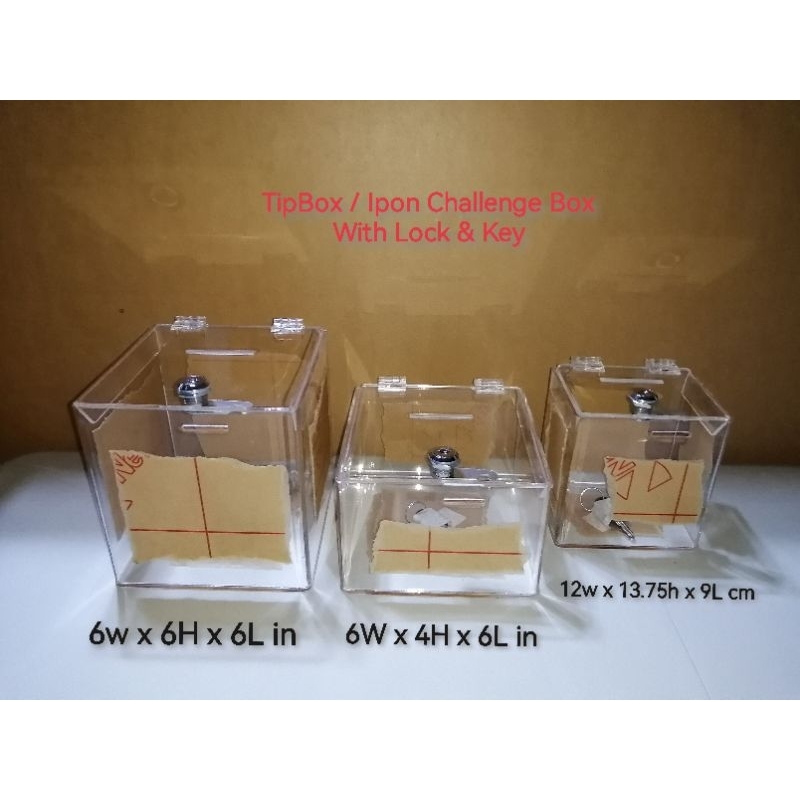 Acrylic TipBox/Ipon Challenge Box W/ Lock | Shopee Philippines
