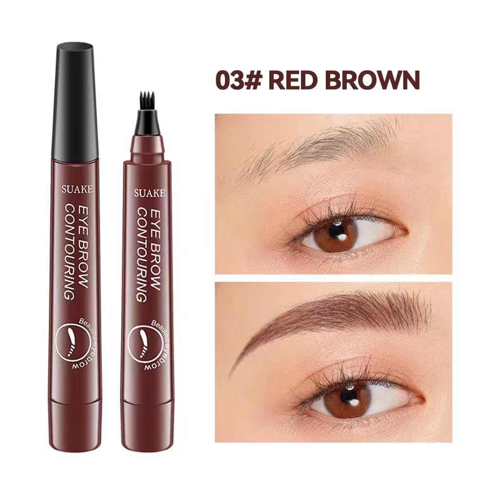 Four-head Bifurcation Eyebrow Pencil Waterproof Eyebrow Pencil 4D Hair ...