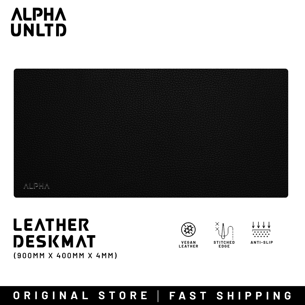 Alpha Unltd Leather Deskmat | (Black) | XXL (900x400x4mm) | Shopee ...