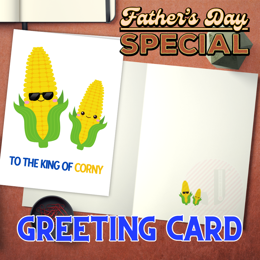 To The King of Corny Dad Birthday Card | Corn on the Cob Pun Fathers ...
