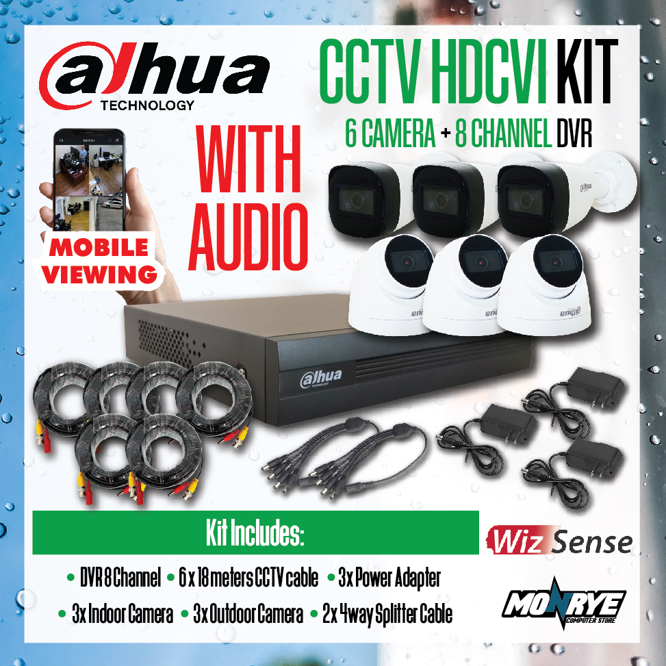 DAHUA CCTV WITH AUDIO HDCVI KIT BRAND NEW / 8 Channel+6 Camera / 4 ...