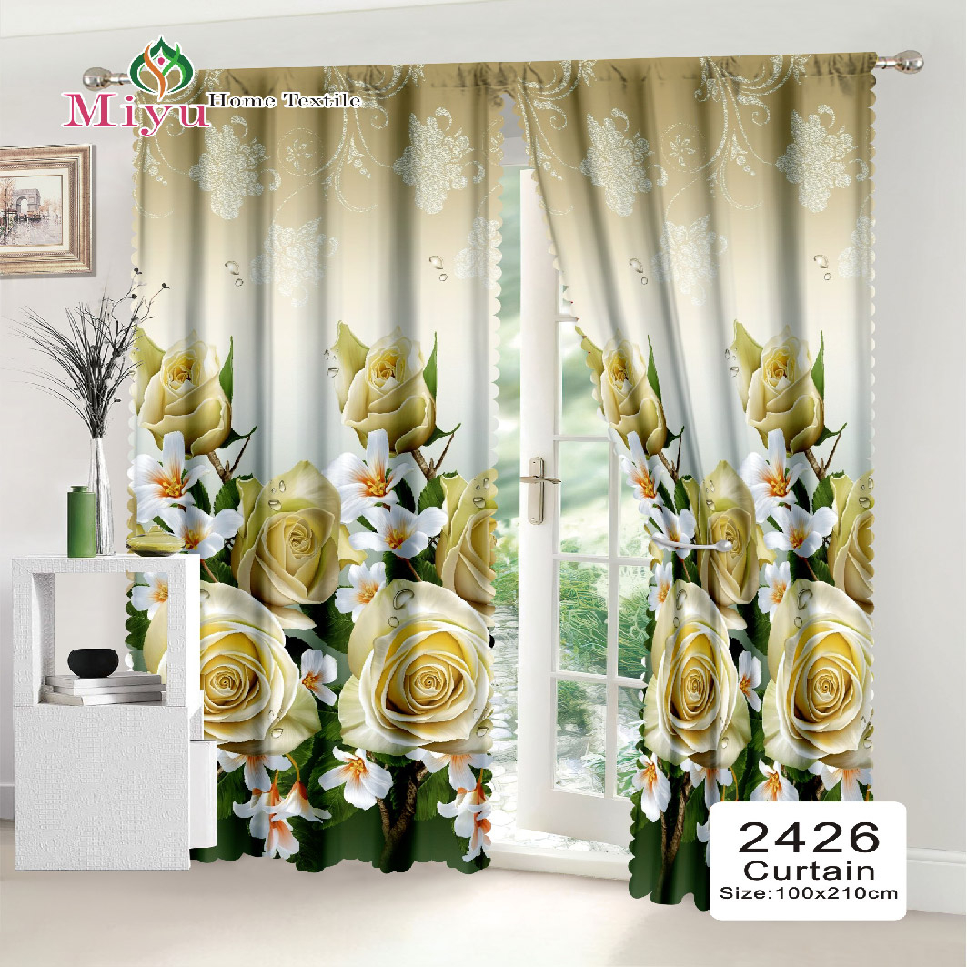 Curtain Kurtina Sa Bintana 100x210cm Windows Curtain Kurtina Door Green ...