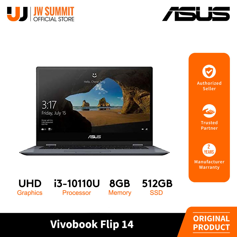 Asus Vivobook Flip 14 TP412FA-EC339T 14'' i3-10110U 8GB 512GB SSD Win10 ...