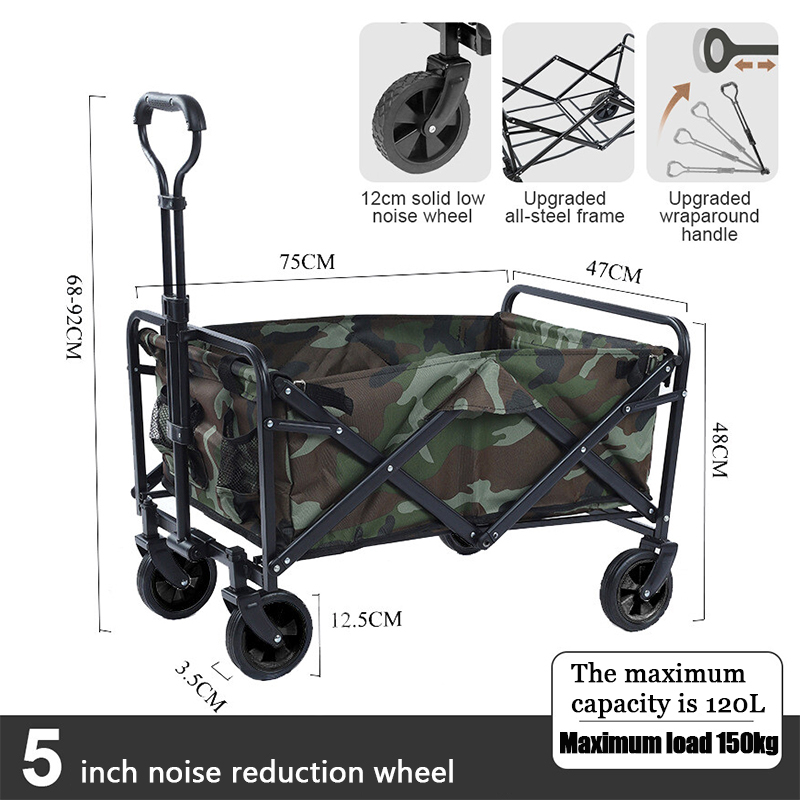 Multifunctional Foldable Trolley Wagon Family Picnic Beach Shopping ...