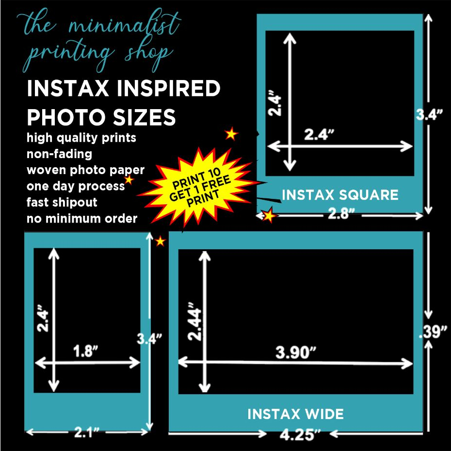 Instax Inspired Photo Printing Waterproof 260gsm Photopaper | Shopee ...