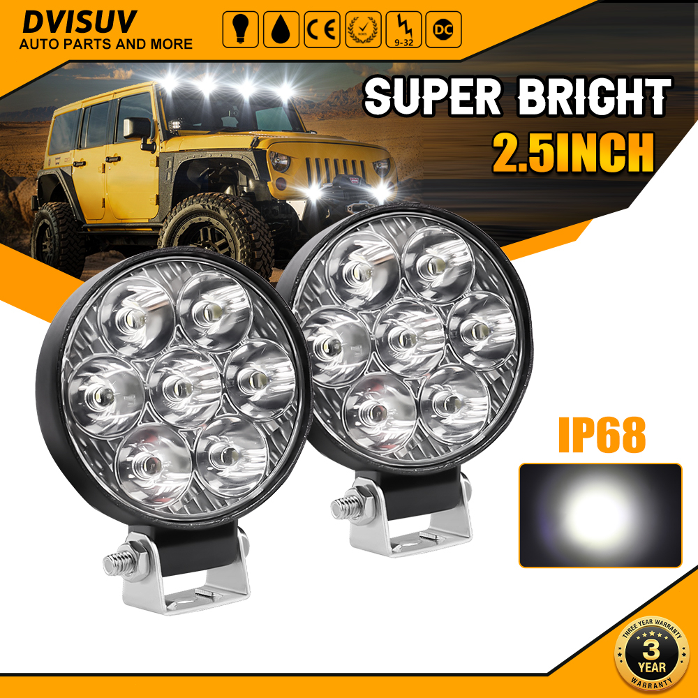 2Inch Round Lights Car lamp LED Bars Work Light Headlights Beam Lamp ...