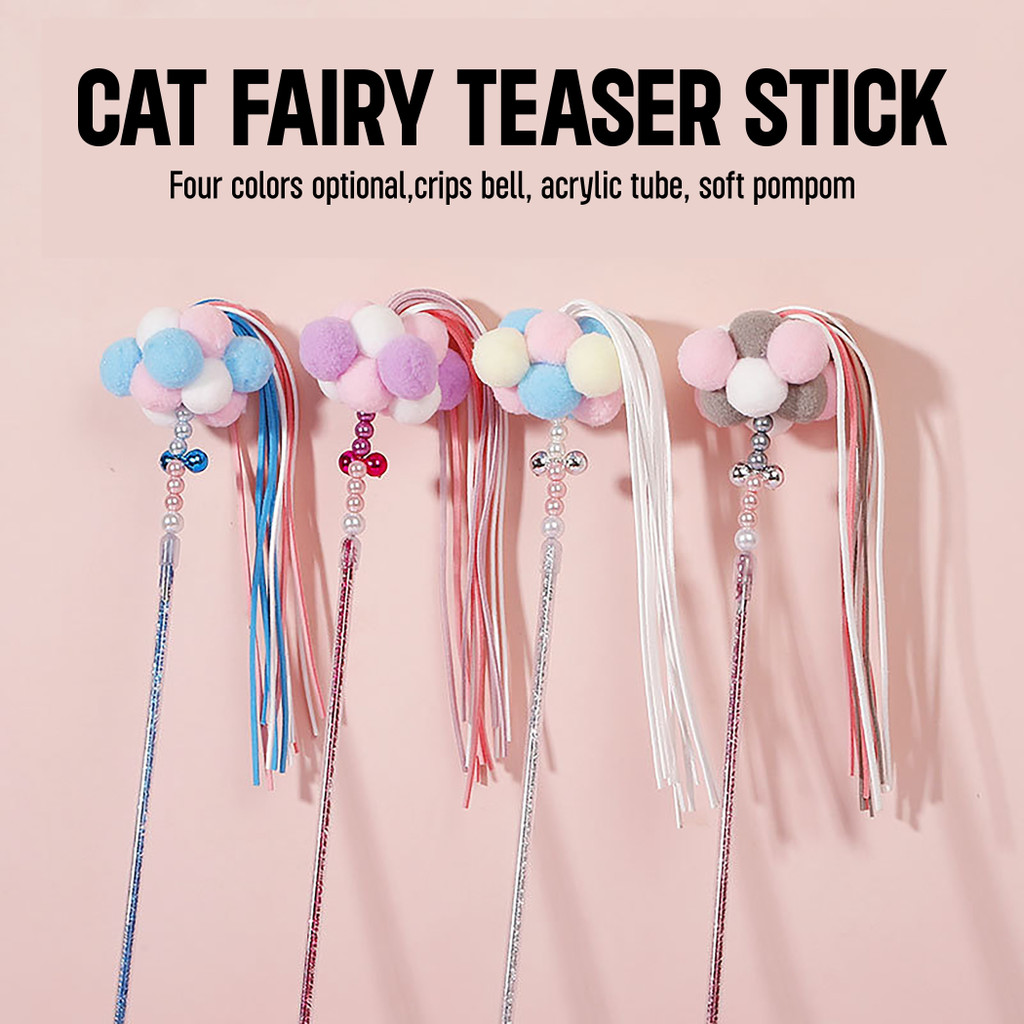 Cat Teaser Toy with Feather and Bell for Interactive Play | Shopee ...
