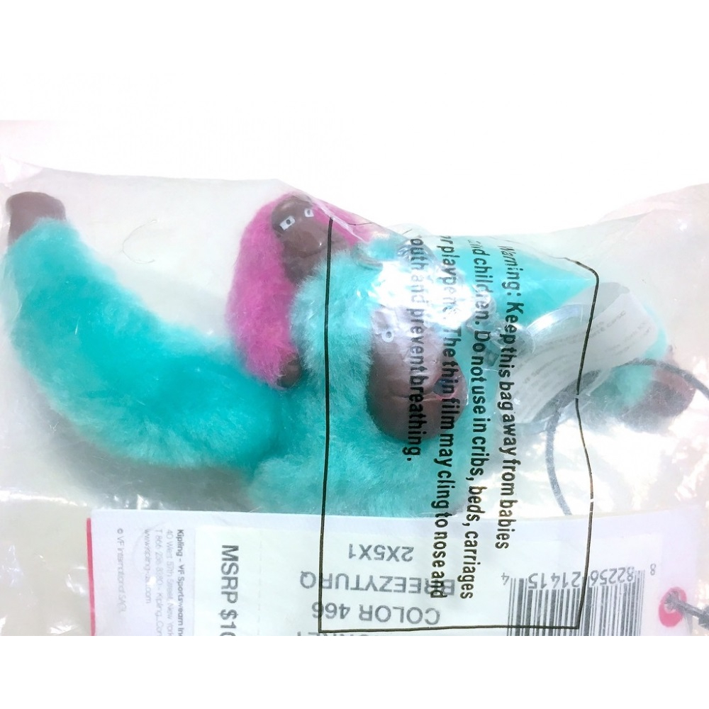 Kipling Small Sven & Baby Monkey Keychain AC3693 Turquoise | Shopee ...