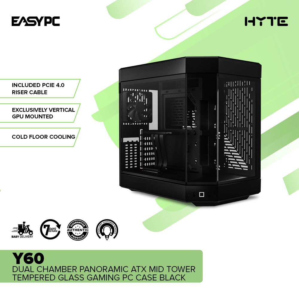 EasyPC| HYTE Y60 Dual Chamber Panoramic ATX Mid Tower Tempered Glass ...