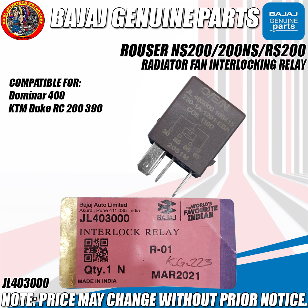 FAN INTERLOCKING RELAY Rouser NS200 200NS RS200 Dominar 400 KTM Duke RC ...